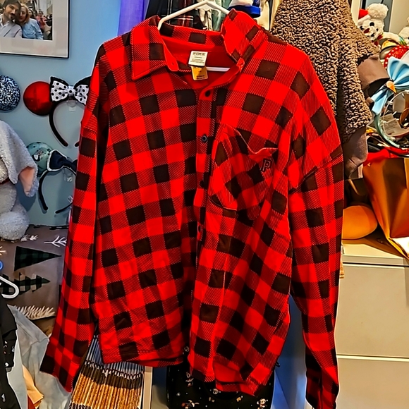 PINK Victoria's Secret | Jackets & Coats | Nwt Plaid Pink Shacket ...